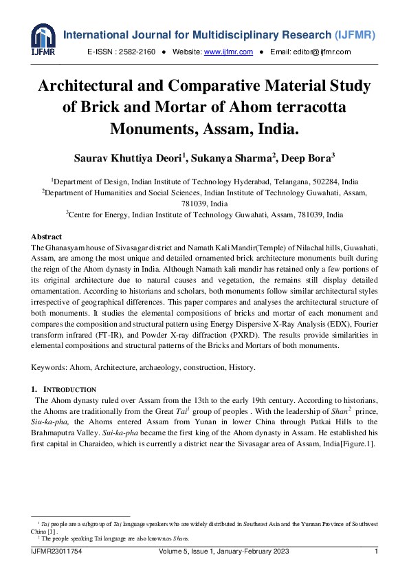 (PDF) Architectural and Comparative Material Study of Brick and Mortar ...