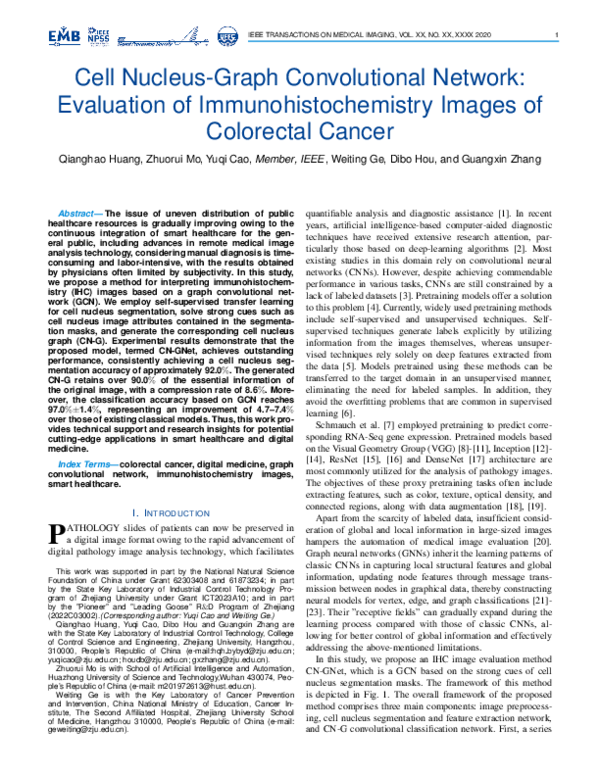 (PDF) Cell Nucleus-Graph Convolutional Network Evaluation of Immunohistochemistry Images of ...