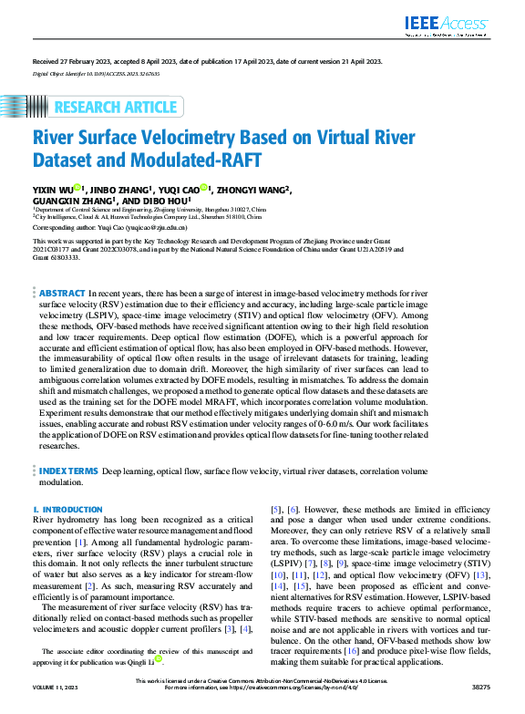 (PDF) River Surface Velocimetry Based on Virtual River Dataset and ...
