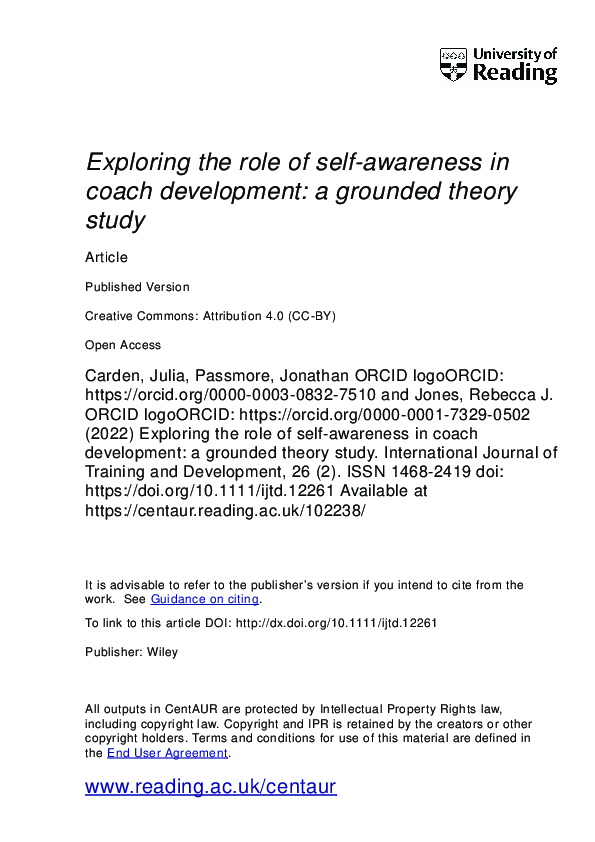 (PDF) Exploring the role of self‐awareness in coach development: A ...