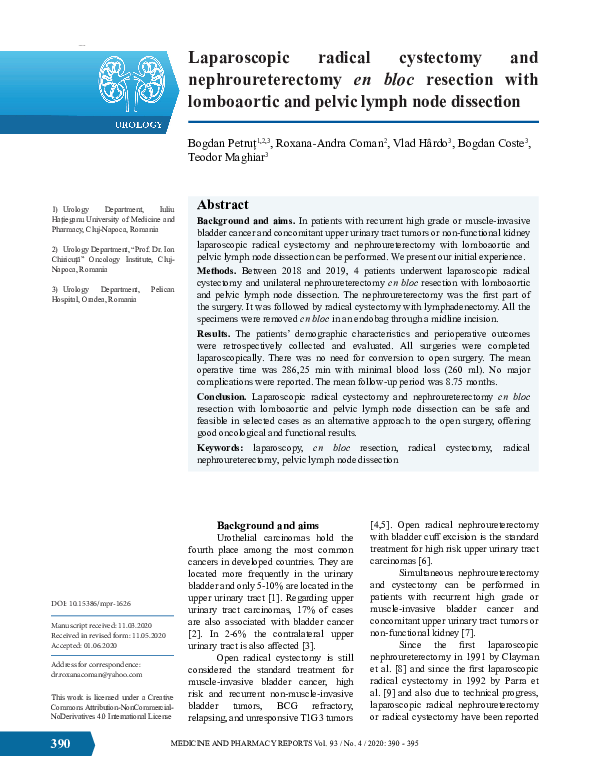 (PDF) Laparoscopic radical cystectomy and nephroureterectomy en bloc ...