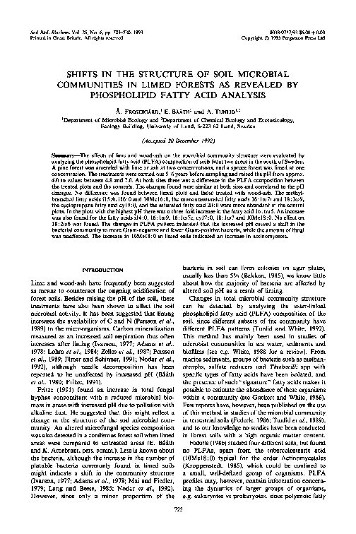 (PDF) Shifts in the structure of soil microbial communities in limed forests as revealed by ...