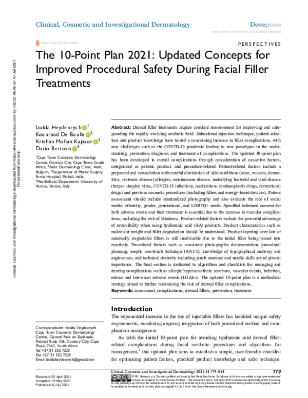 (PDF) The 10-Point Plan 2021: Updated Concepts for Improved Procedural ...