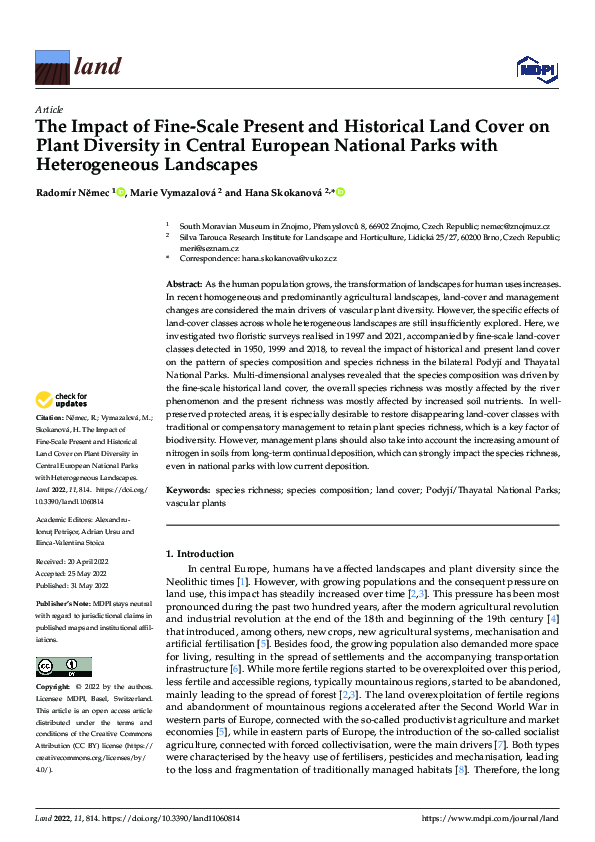 (PDF) The Impact of Fine-Scale Present and Historical Land Cover on ...