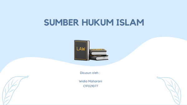 (PDF) PPT SUMBER HUKUM ISLAM