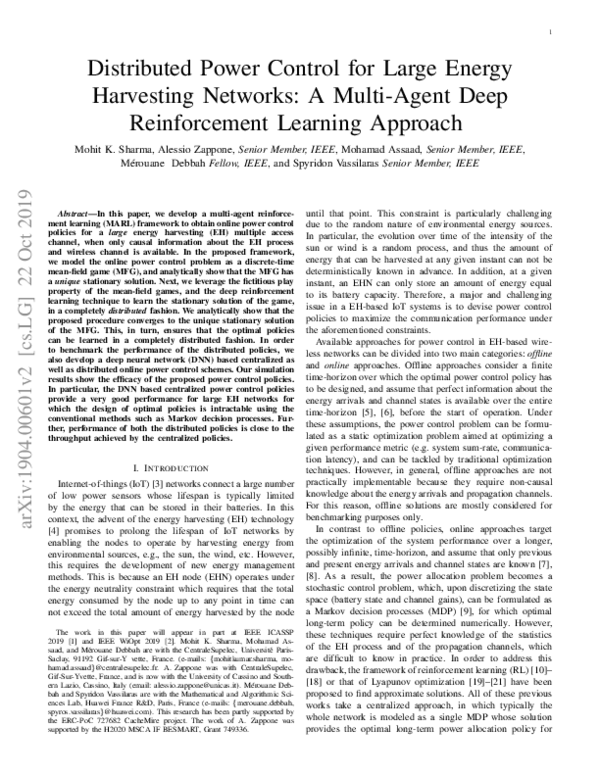 (PDF) Distributed Power Control for Large Energy Harvesting Networks: A Multi-Agent Deep ...