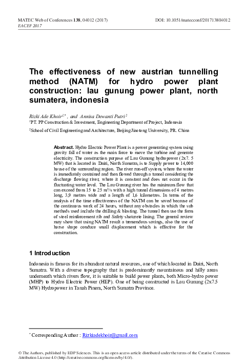 (PDF) The effectiveness of new austrian tunnelling method (NATM) for ...