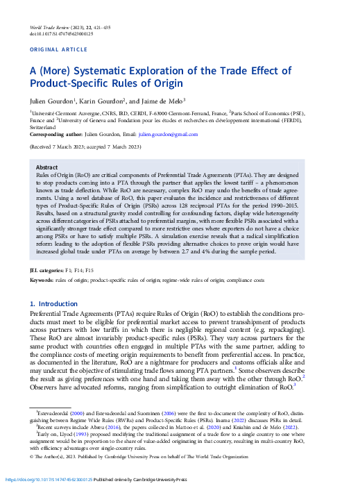 (PDF) A (More) Systematic Exploration of the Trade Effect of Product ...