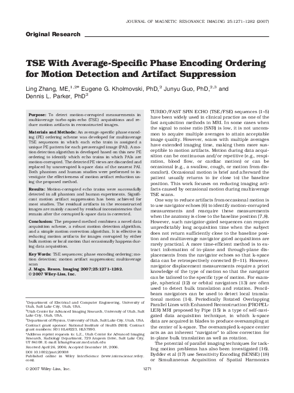 (PDF) TSE with average-specific phase encoding ordering for motion ...