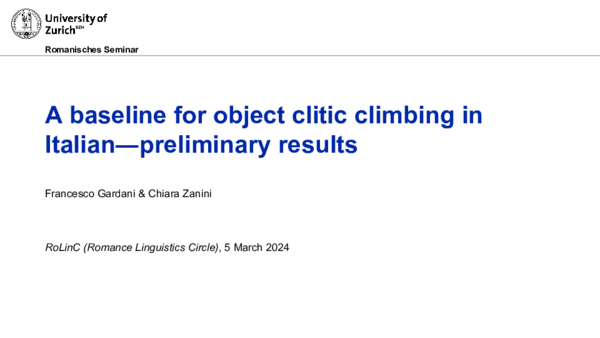 (PDF) Gardani & Zanini 2024 A Baseline for Object Clitic Climbing in ...