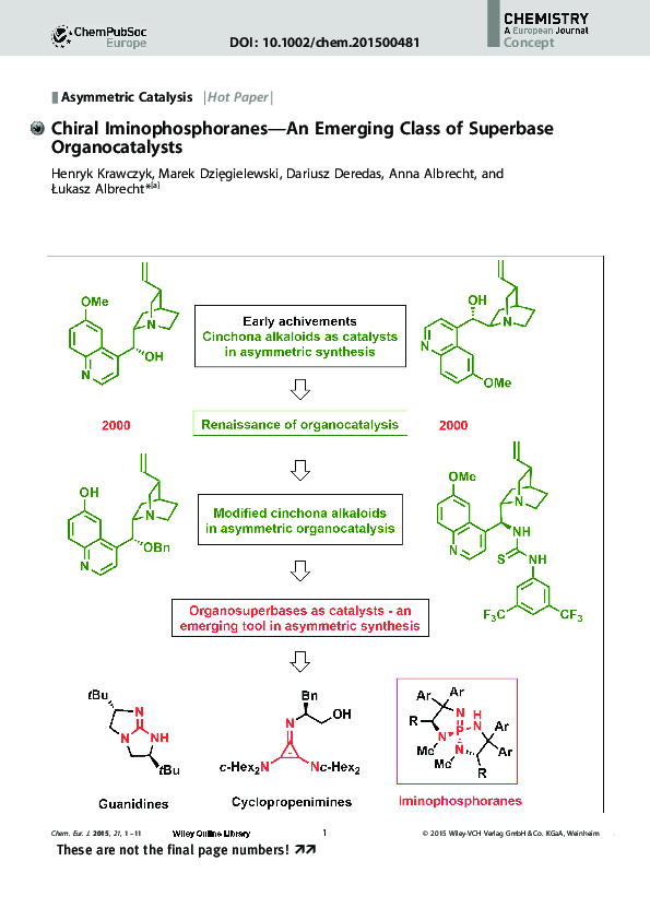 (PDF) Chiral Iminophosphoranes-An Emerging Class of Superbase ...