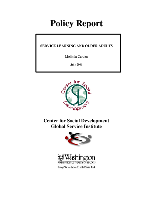 (PDF) Service Learning and Older Adults