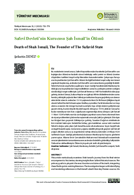 (PDF) Safevî Devleti'nin Kurucusu Şah İsmail'in Ölümü - Death of Shah ...