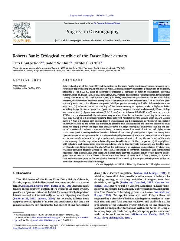 Roberts Bank: Ecological crucible of the Fraser River estuary