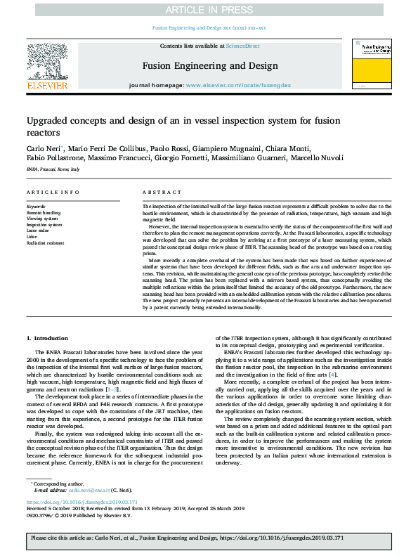 (PDF) Upgraded concepts and design of an in vessel inspection system ...