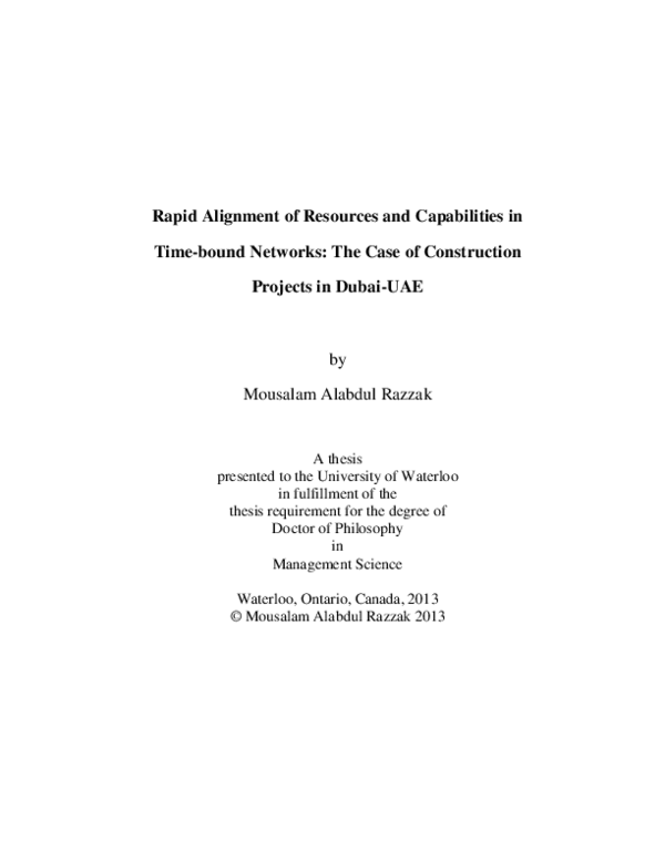 (PDF) Rapid Alignment of Resources and Capabilities in Time-bound ...