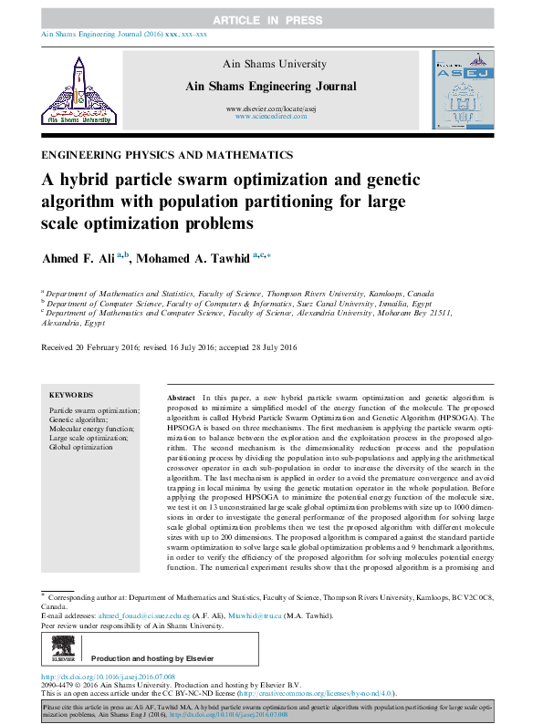 (PDF) A hybrid particle swarm optimization and genetic algorithm for closed-loop supply chain ...