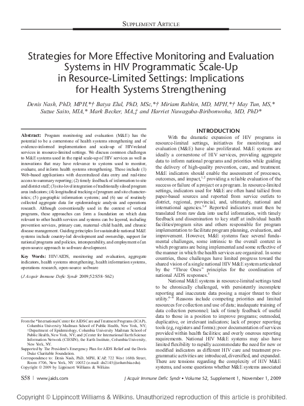 (PDF) Strategies for More Effective Monitoring and Evaluation Systems ...
