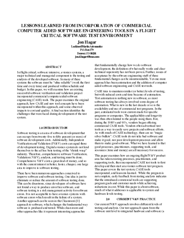 (PDF) Lessons learned from incorporation of commercial computer aided ...
