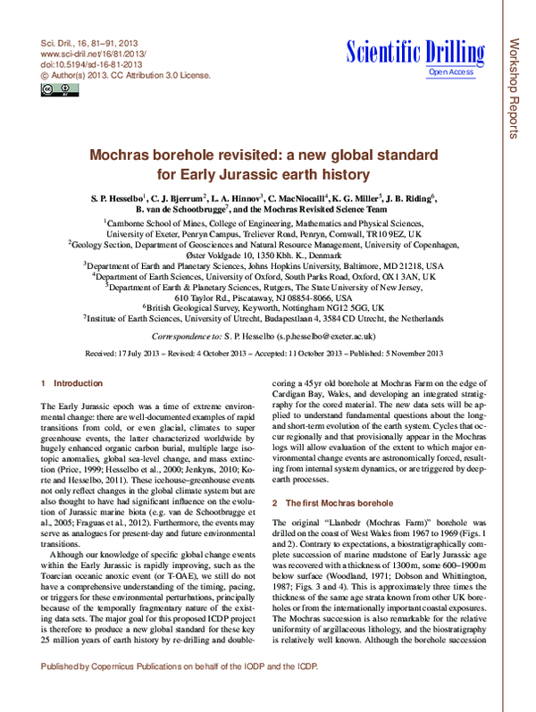 (PDF) Mochras borehole revisited: a new global standard for Early ...
