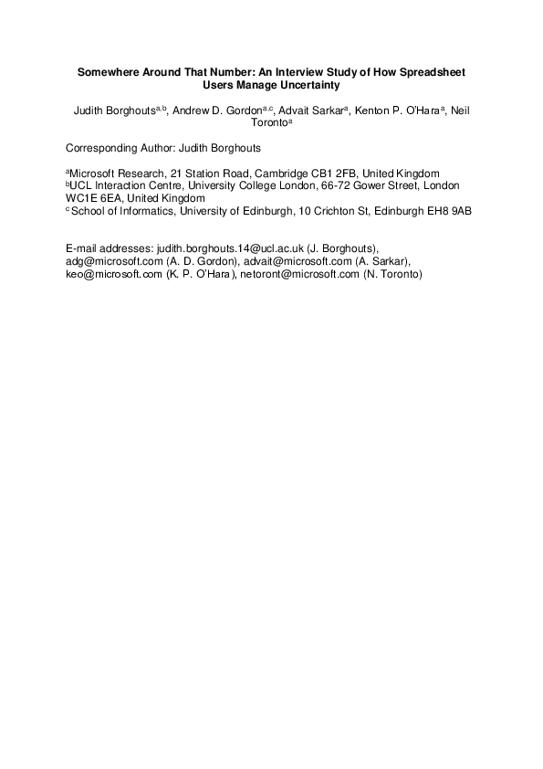 (PDF) Somewhere Around That Number: An Interview Study of How ...