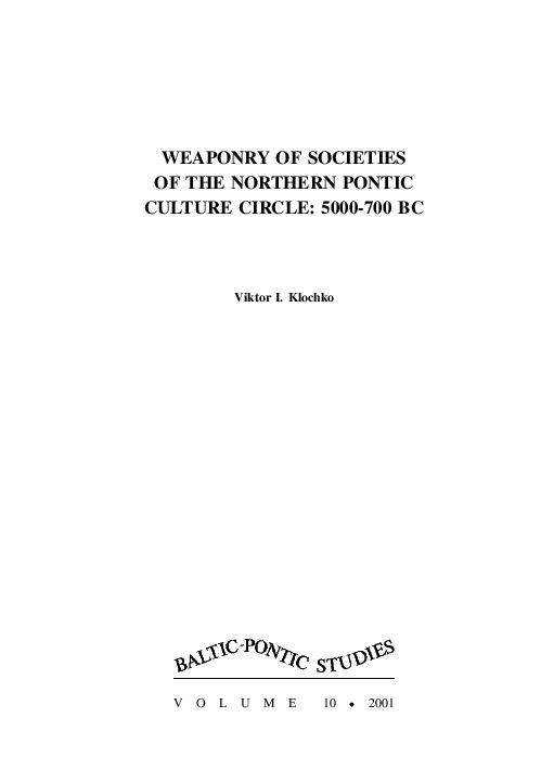 (PDF) Weaponry of Societies of the Northern Pontic Culture Circle: 5000 ...