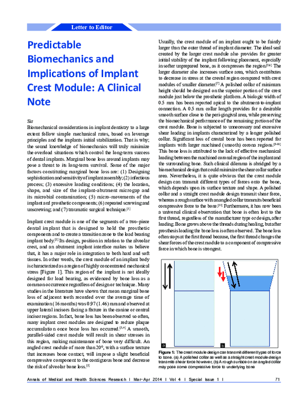 (PDF) Predictable biomechanics and implications of implant crest module ...