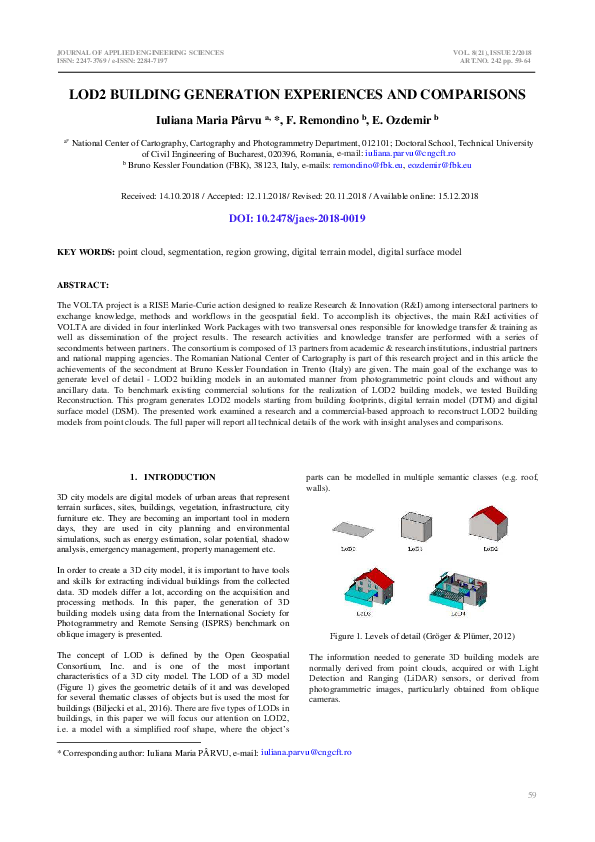 (PDF) LOD2 Building Generation Experiences and Comparisons