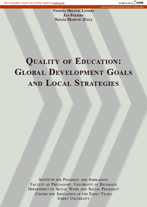 (PDF) Quality of education : global development goals and local strategies