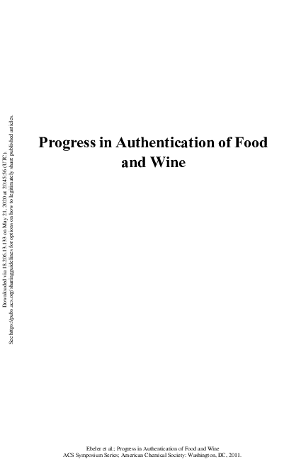 (PDF) Progress in Authentication of Food and Wine