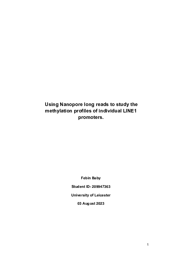 (PDF) Using Nanopore long reads to study the methylation profiles of ...