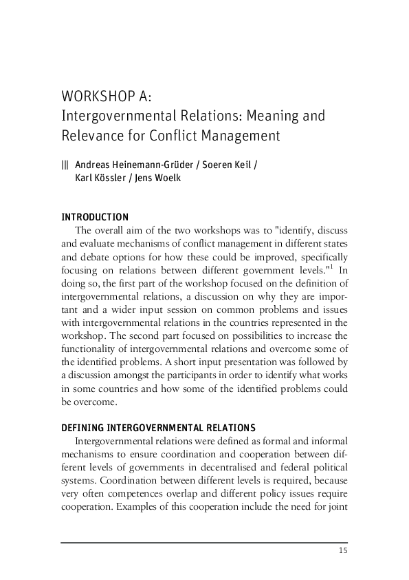 (PDF) Intergovernmental relations: meaning and relevance for conflict ...