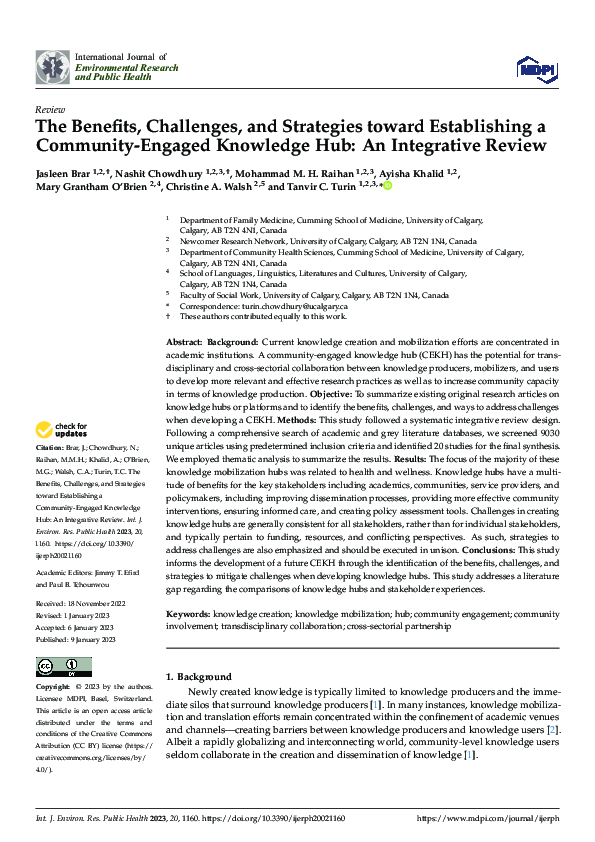 (PDF) The Benefits, Challenges, and Strategies toward Establishing a ...