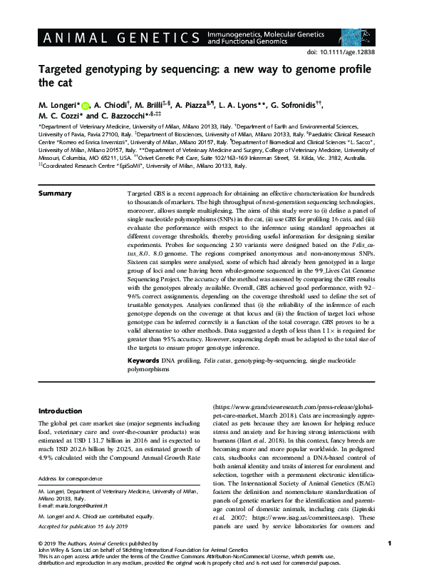 (PDF) Targeted genotyping by sequencing: a new way to genome profile ...