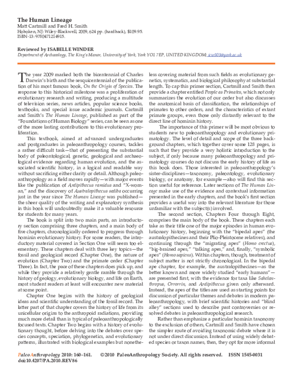 (PDF) The human lineage