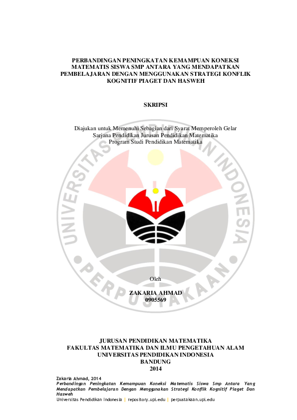 Perbandingan Peningkatan Kemampuan Koneksi Matematis Siswa SMP Antara ...