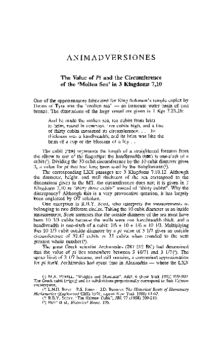 (PDF) The value of Pi and the circumference of the "Molten Sea" in 3 ...