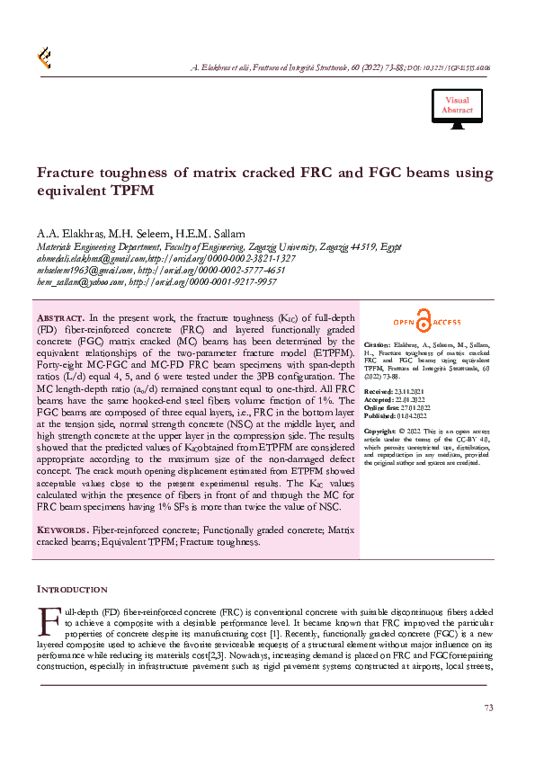 (PDF) Fracture toughness of matrix cracked FRC and FGC beams using equivalent TPFM