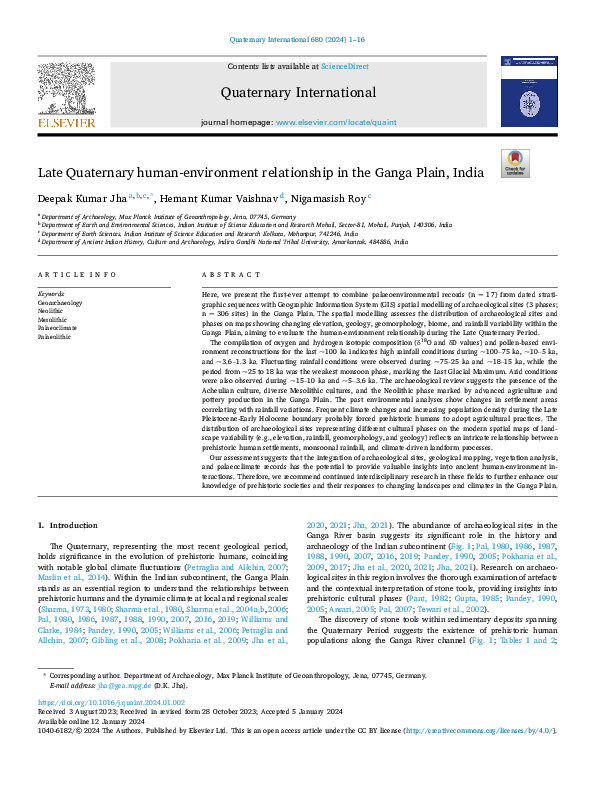 (PDF) Late Quaternary human-environment relationship in the Ganga Plain ...