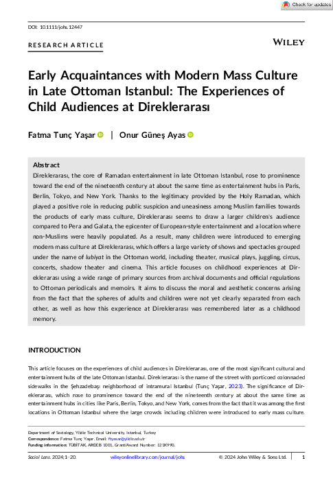 (PDF) Early Acquaintances with Modern Mass Culture in Late Ottoman ...