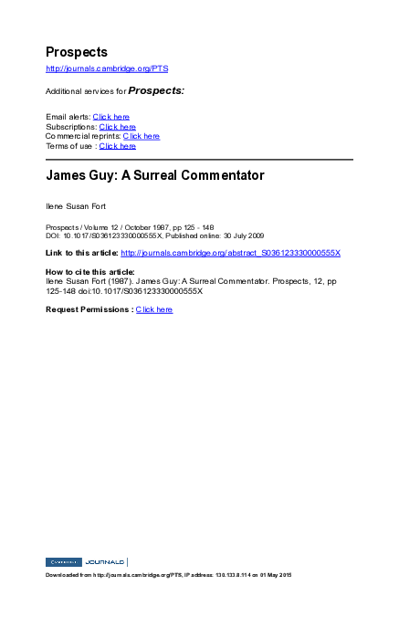 (PDF) James Guy: A Surreal Commentator