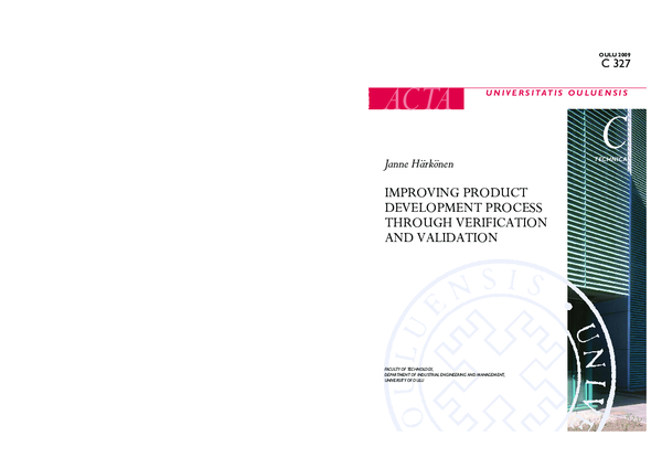 (PDF) Improving product development process through verification and validation