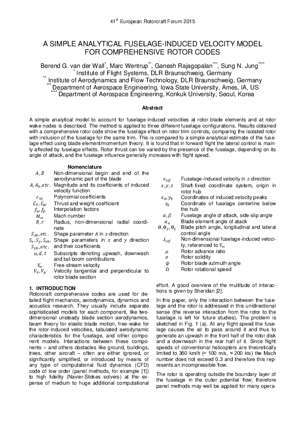 (PDF) A Simple Analytical Fuselage-Induced Velocity Model for ...