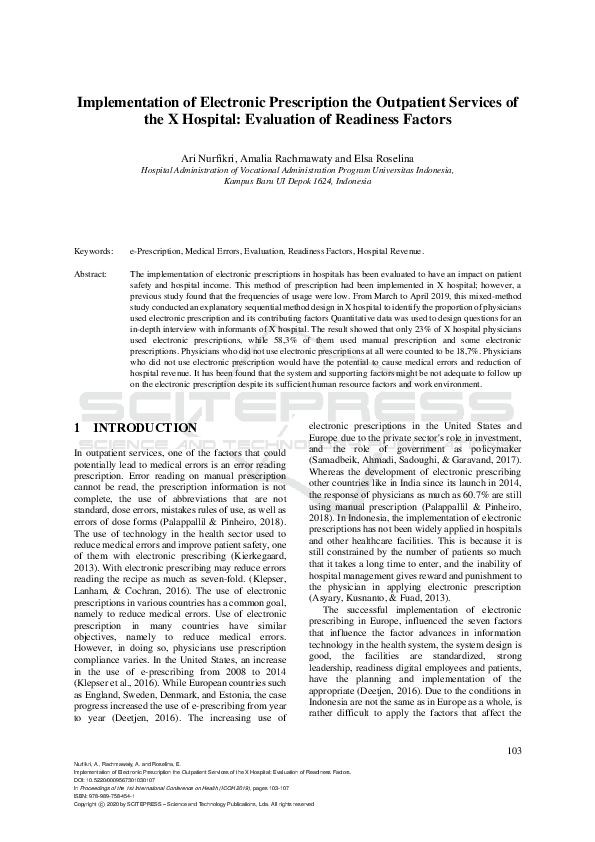 (PDF) Implementation of Electronic Prescription the Outpatient Services ...