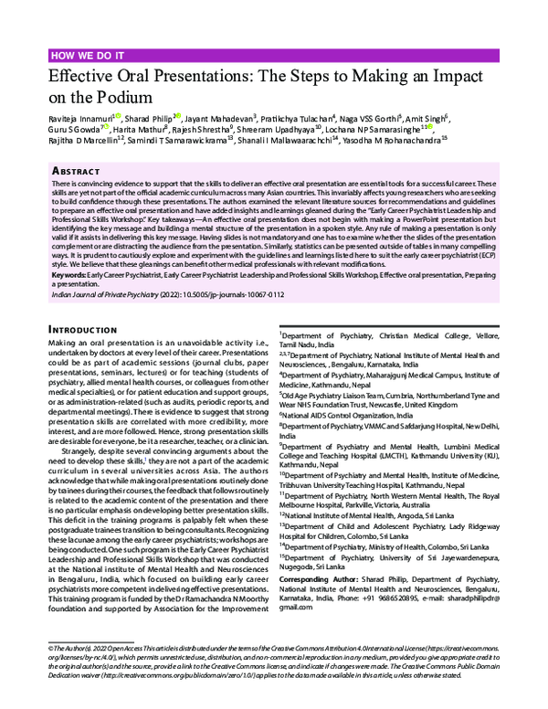 (PDF) Effective Oral Presentations: The Steps to Making an Impact on ...