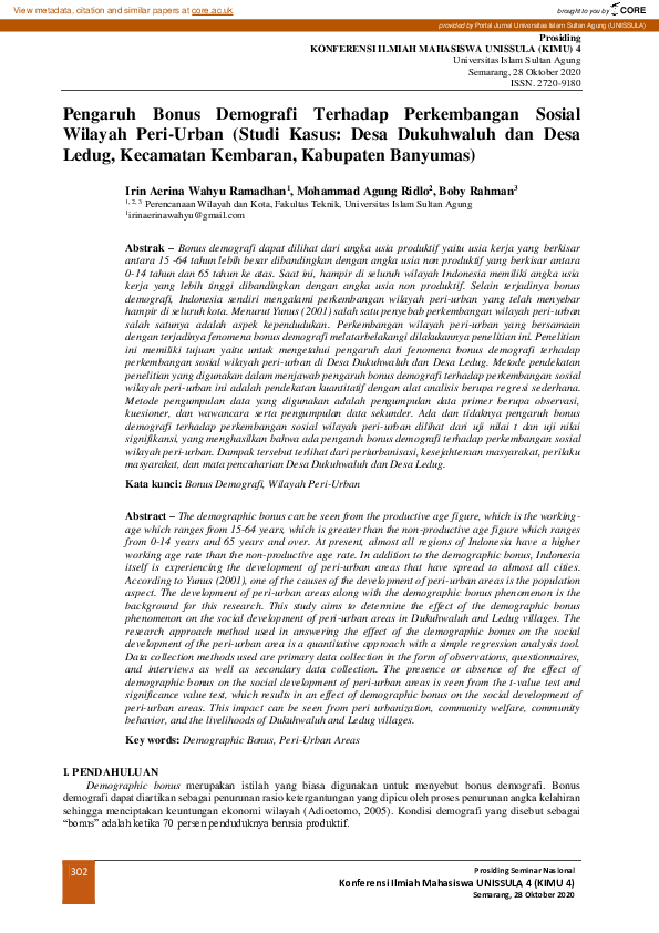 (PDF) Pengaruh Bonus Demografi Terhadap Perkembangan Sosial Wilayah ...