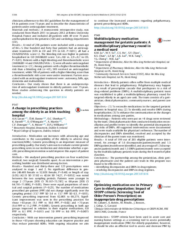 (PDF) A change in prescribing practices among the elderly in an Irish ...