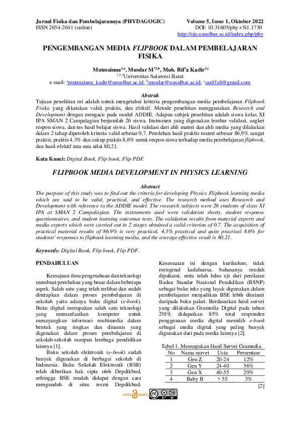 (PDF) PENGEMBANGAN MEDIA FLIPBOOK DALAM PEMBELAJARAN FISIKA