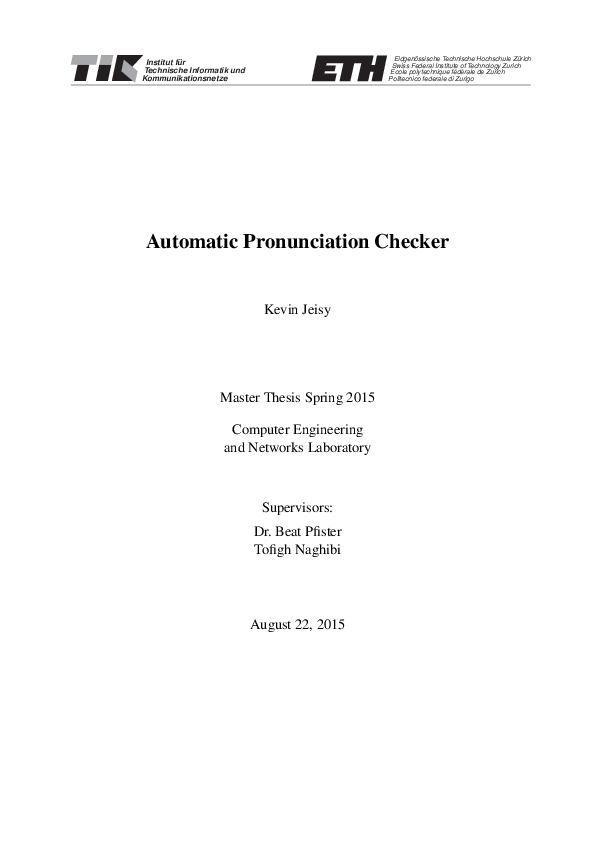 (PDF) Automatic Pronunciation Checker