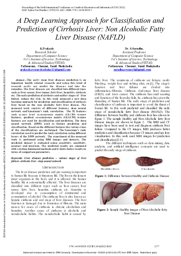 (PDF) A Deep Learning Approach for Classification and Prediction of Cirrhosis Liver: Non ...